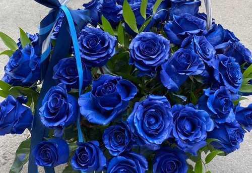 Синие розы. Букет из синих роз