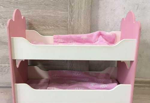 Кроватка для кукол Кровать для игрушек розовая