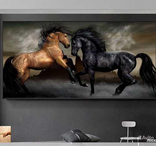 Красивая картина "Благородные лошади"