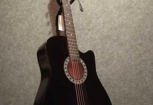 Новая акустическая гитара черная Foix (С анкером)