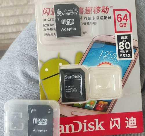 Карта памяти micro sd 64 gb