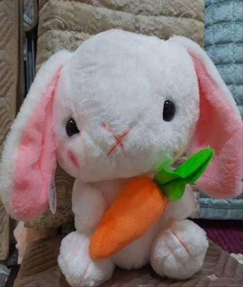 Мягкая игрушка заяц кролик, игрушка с пледом