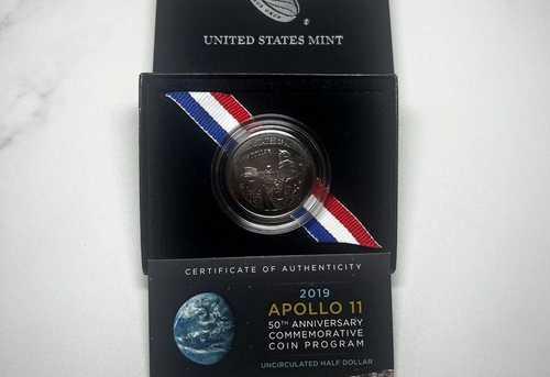 Редкие 50 центов США 2019г Апполо 11