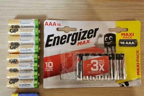 Батарейки Energizer Max AAA и GP Super AA