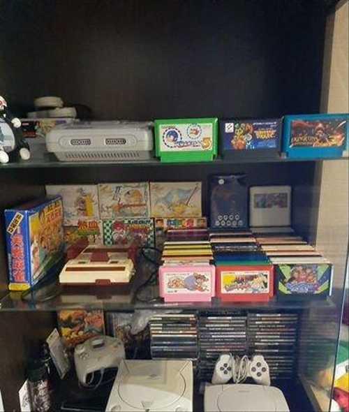 Коллекция Приставок Famicom, snes, PS One, sega