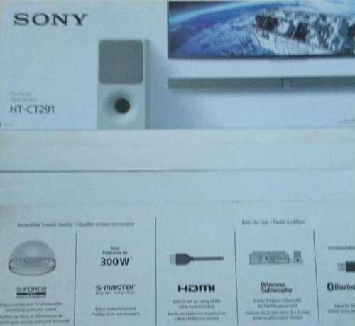 Саундбар новый Sony HT-CT291 белый