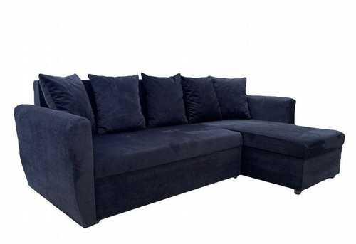 Угловой диван-кровать "Мартин" черный велюр