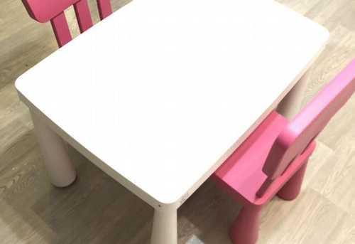 Детский стол и 2 стула IKEA Маммут