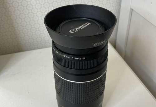 Объектив Canon Zoom EF 75-300 mm + бленда EW-60C