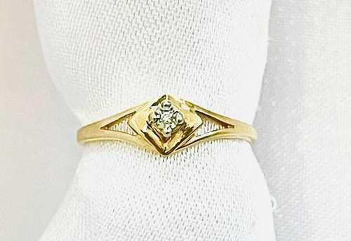 Золотое кольцо с бриллиантом 585 (Д)