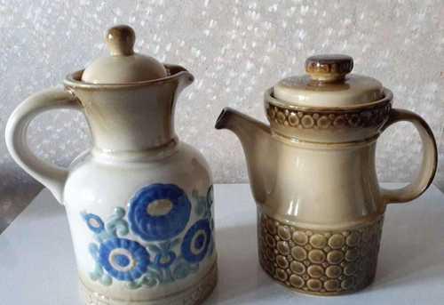 Винтажные кувшин и чайник, керамика, СССР