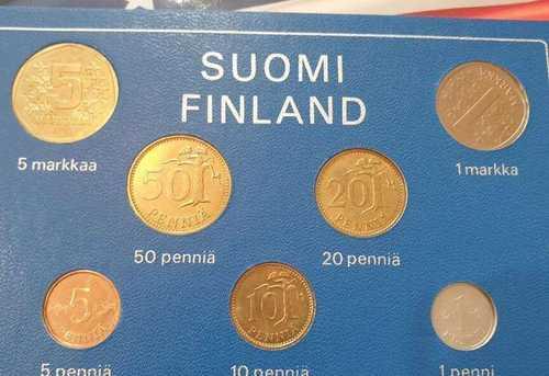 Годовой набор монет Финляндии 1977 год