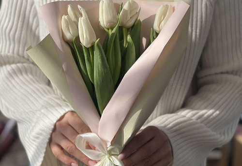 Тюльпаны белые, букет 7 шт