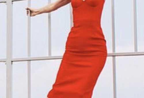 Дизайнерское красное корсетное платье Mashkara