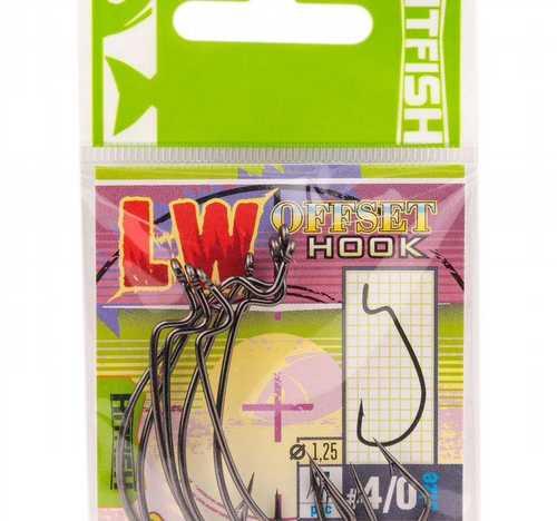 Крючок офсетный hitfish LW Offset Hook № 2/0 уп (9