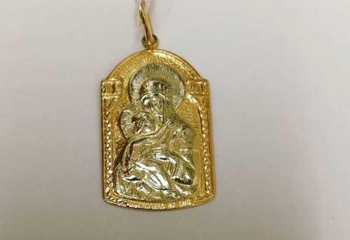 Золотая подвеска - икона (14280)