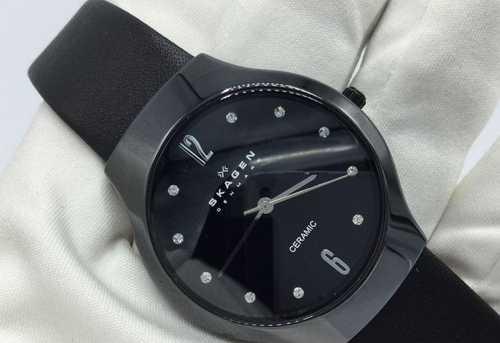 Skagen со Swarovski * керамика * кожа * Оригинал