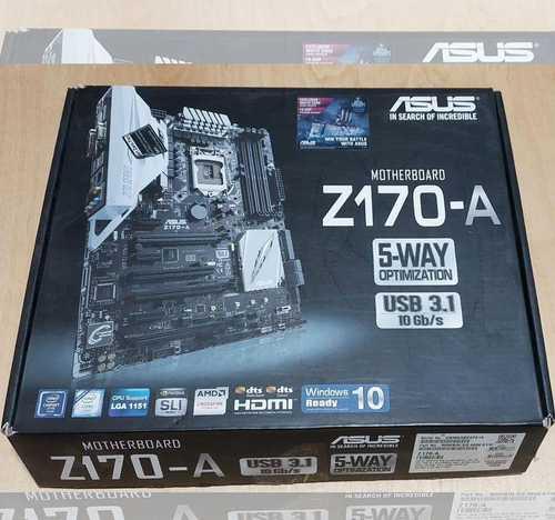 Коробка Asus Z170-A c комплектацией