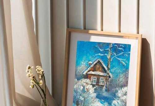 Картина зимний пейзаж подарок в интерьер