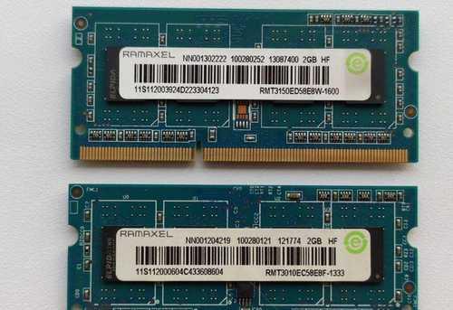 Оперативная память для ноутбуков DDR3 4GB (2x2GB)