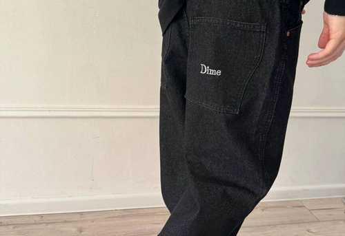Широкие джинсы Dime черные y2k