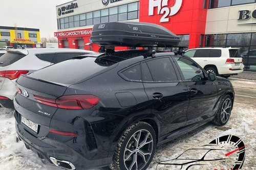 Автобокс Магнум 390 черный карбон на BMW X6