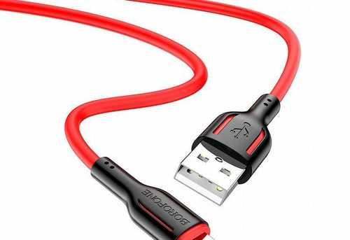 Красный кабель BX63 USB 2.4A - Lighting 1м