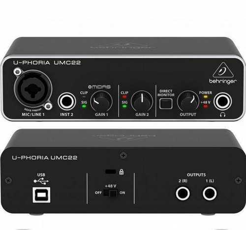 Внешняя звуковая карта behringer umc22