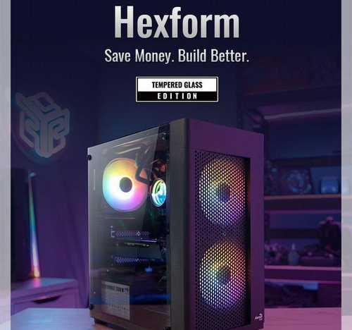 Корпус для пк AeroCool hexform-G-BK-v2