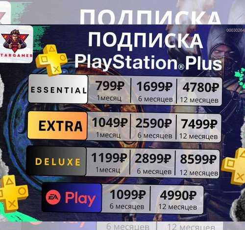 Подписка PS Plus Россия Игры PlayStation PS4 и PS5 (Арт.94870)