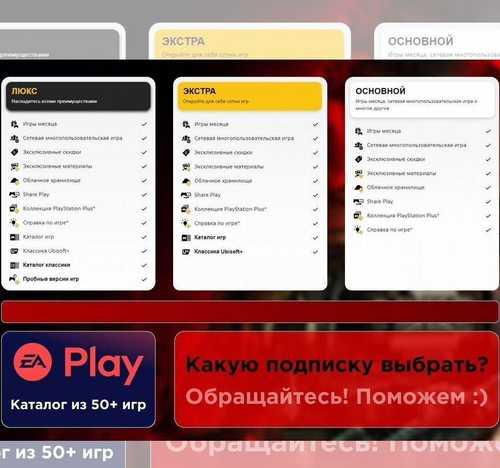 Аренда игр подписка PS Plus EA Play новинки