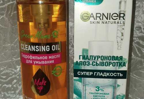 Набор алоэ сыворотка Garnier и масло Green Mama