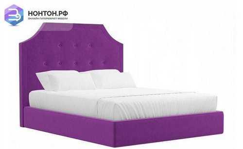Кровать Кантри 1.6 м микровельвет фиолетовый