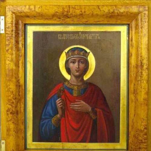 Старинная икона св. Константин в киоте