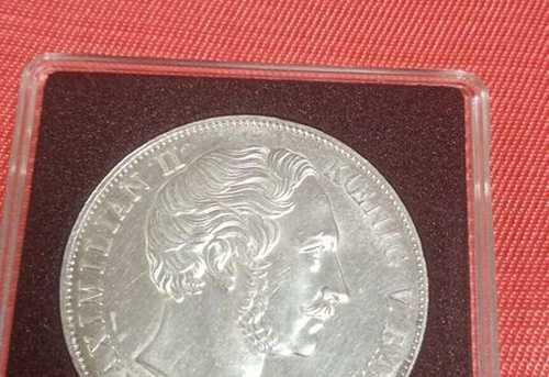 Монета 2 Гульдена 1855 год Максимилиан 2
