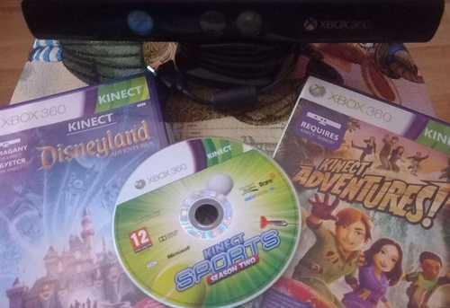 Kinect для Xbox 360 + игры 3 диска лицензия