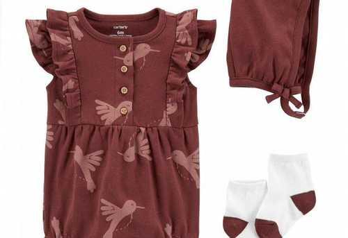 Комплект carters боди чепчик и носочки 12м 72-76