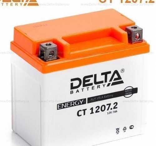 Аккумулятор на Мотоцикл 12v 7Ач Delta CT 1207.2