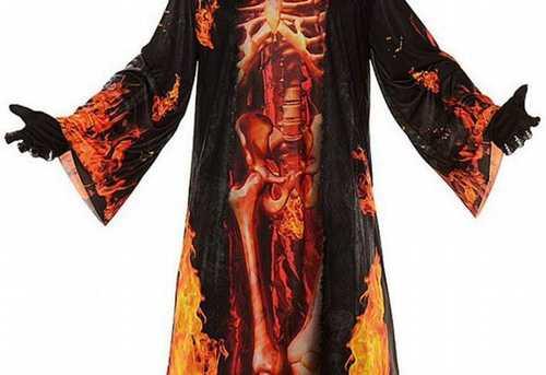 Прокат Карнавальный костюм-мантия горящий скелет