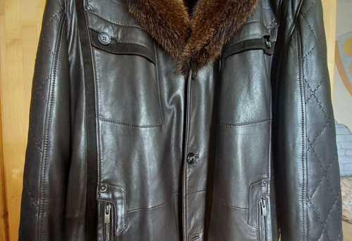 Куртка кожаная мужская зимняя 54 56