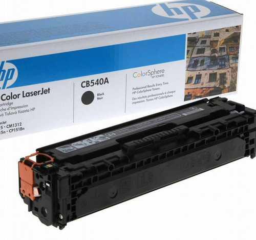 HP CB540A картридж черный (синий дизайн, дефект коробки)