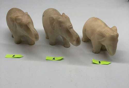 Мраморные статуэтки слонов, винтаж