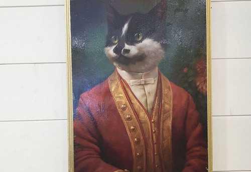 Картина панно коты в костюмах
