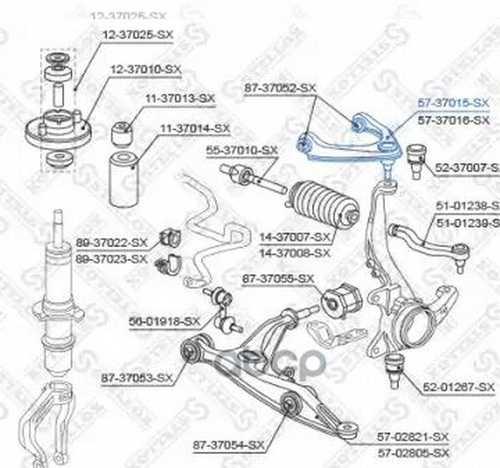 Рычаг верхний левый Honda Civic all 95 5737015SX