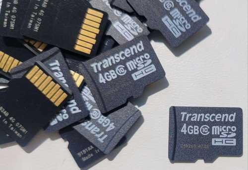 Карта памяти Transcend Micro sdhc, 10шт