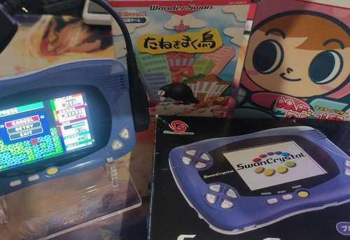 Bandai WonderSwan Crystal + Мод + игры