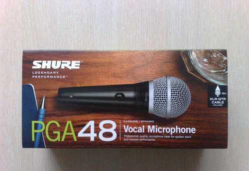 Микрофон вокальный shure PGA48 для караоке и речи