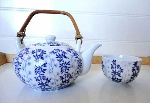 Чайник и чашка в китайском стиле фарфор
