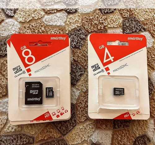 Карта памяти MicroSD 4 и 8 гб