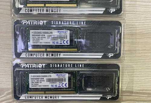 DDR3 sodimm Patriot Memory 8 гб 1600мгц
